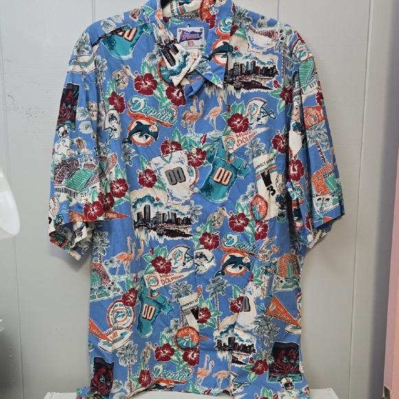 reyn spooner | Shirts | Reyn Spooner Blue Miami Themed Hawaiian Shirt ...